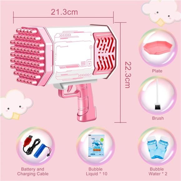Toys | Bubble Machine For Kids 69 Hole Bubble Gun Tik Tok Bubble Blower ...